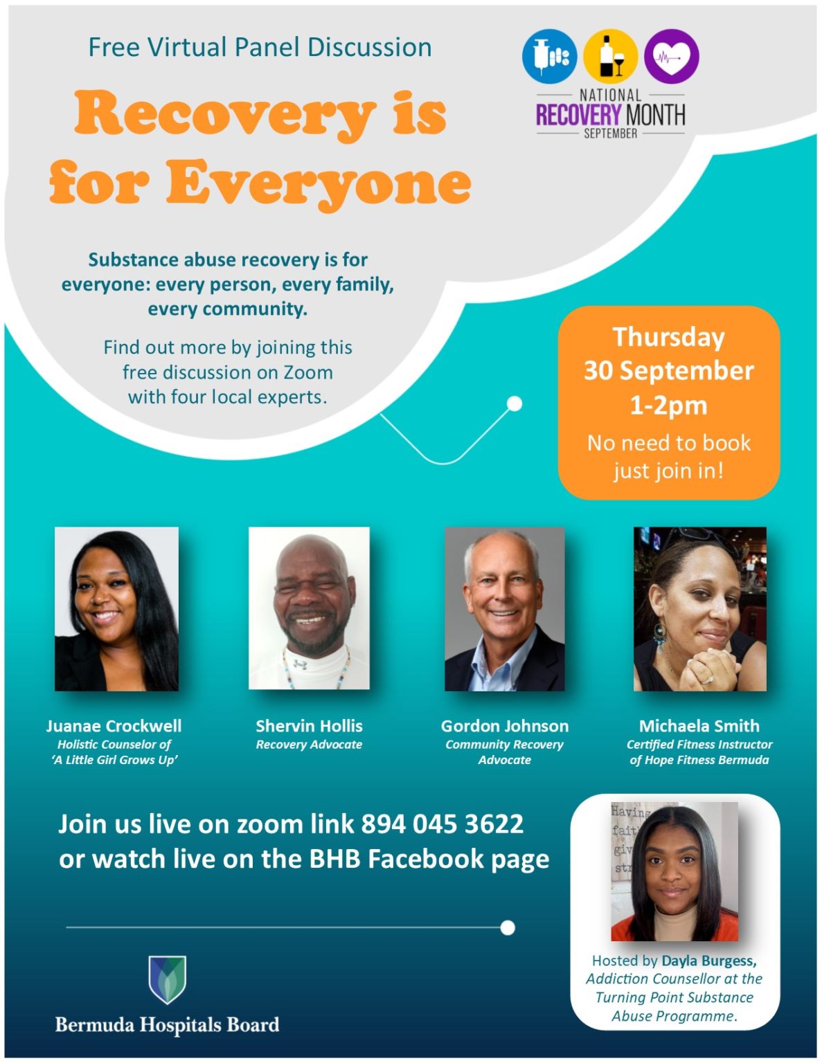 Free virtual panel to support and inspire recovery from substance abuse